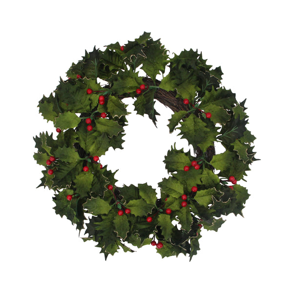 Gisela Graham Fabric Holly Wreath | Pines and Needles