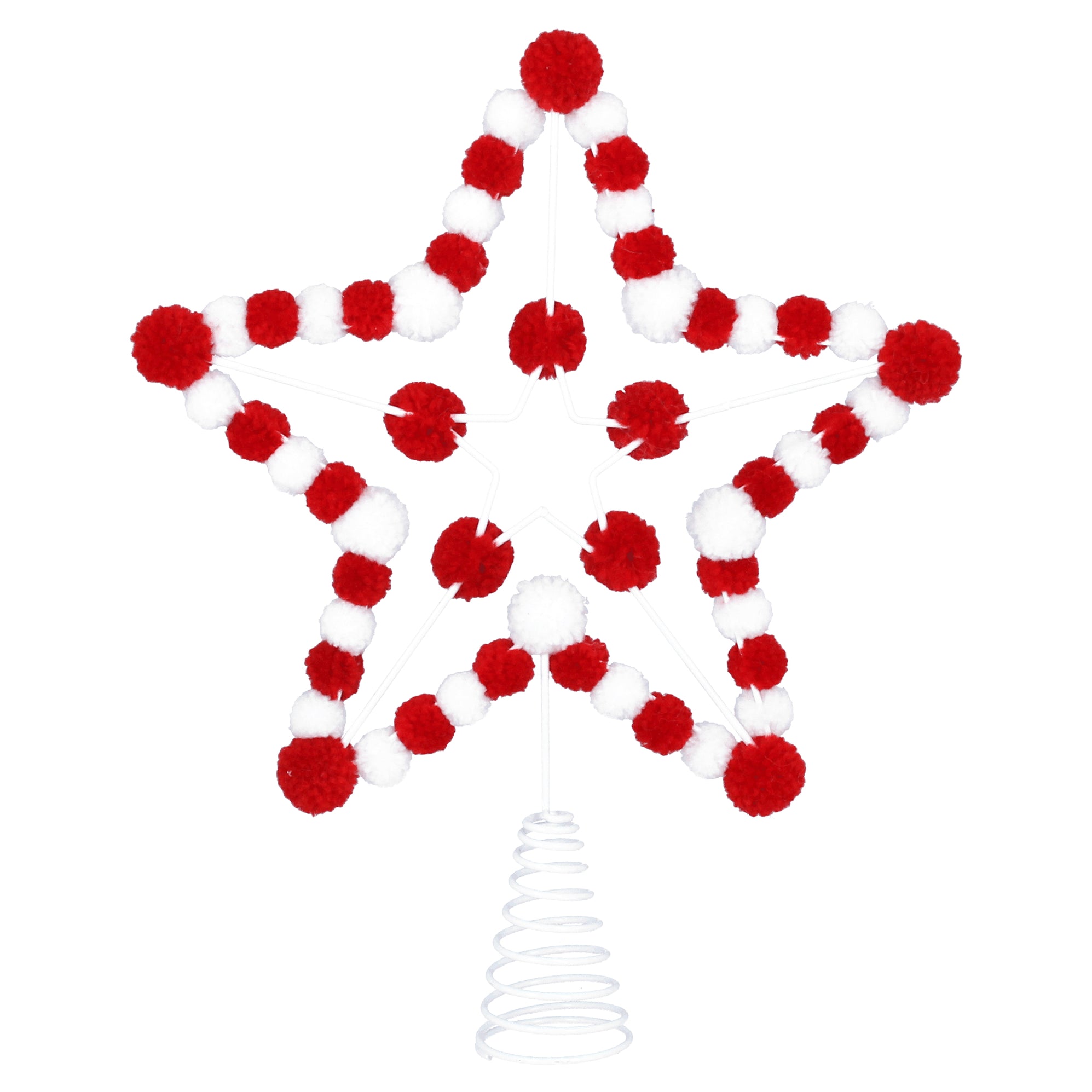 Red & White Striped Christmas Tree Pom-Pom by Gisela Graham — Pines and ...
