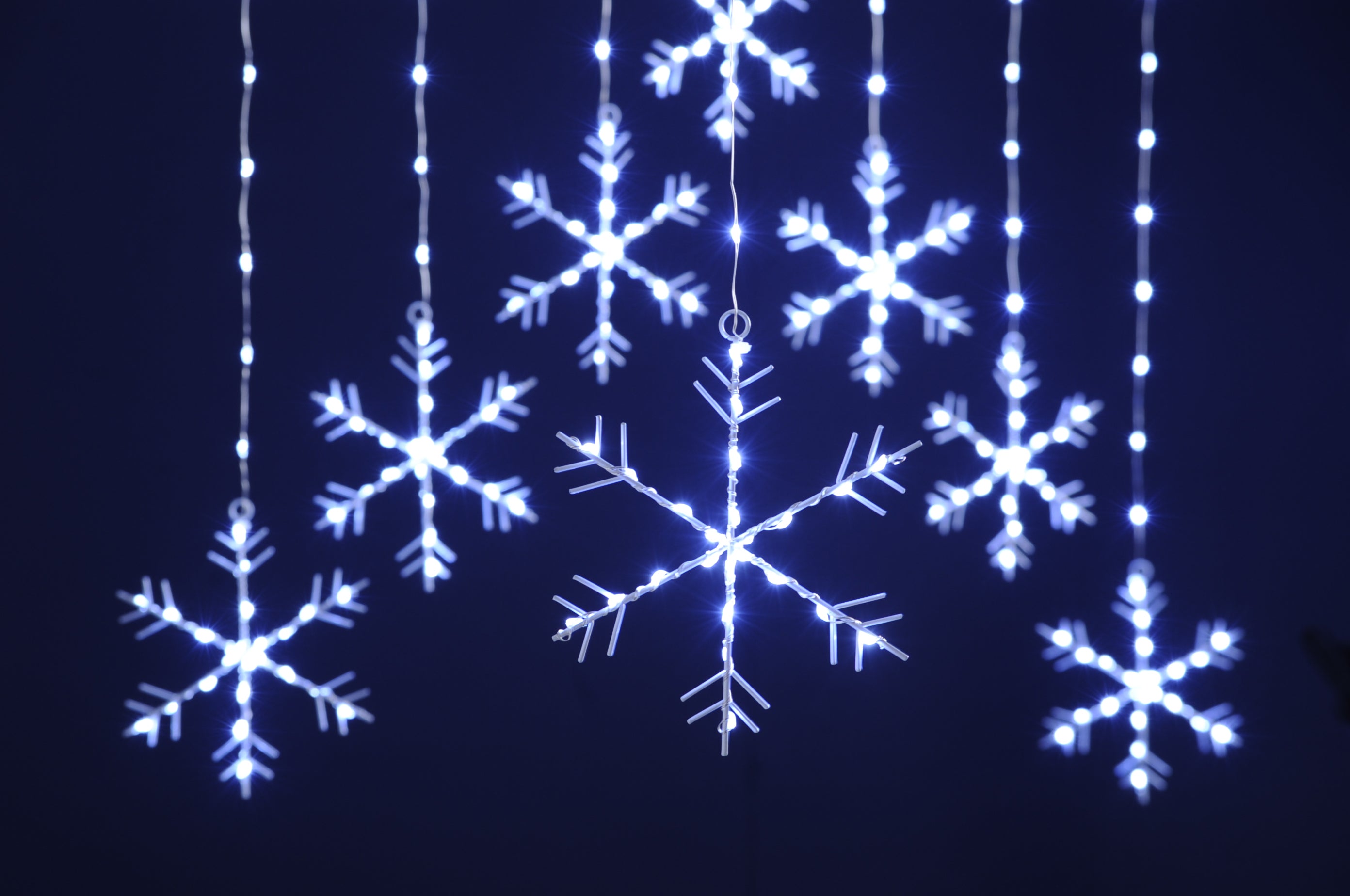 Snowflake Curtain Lights | Pines and Needles