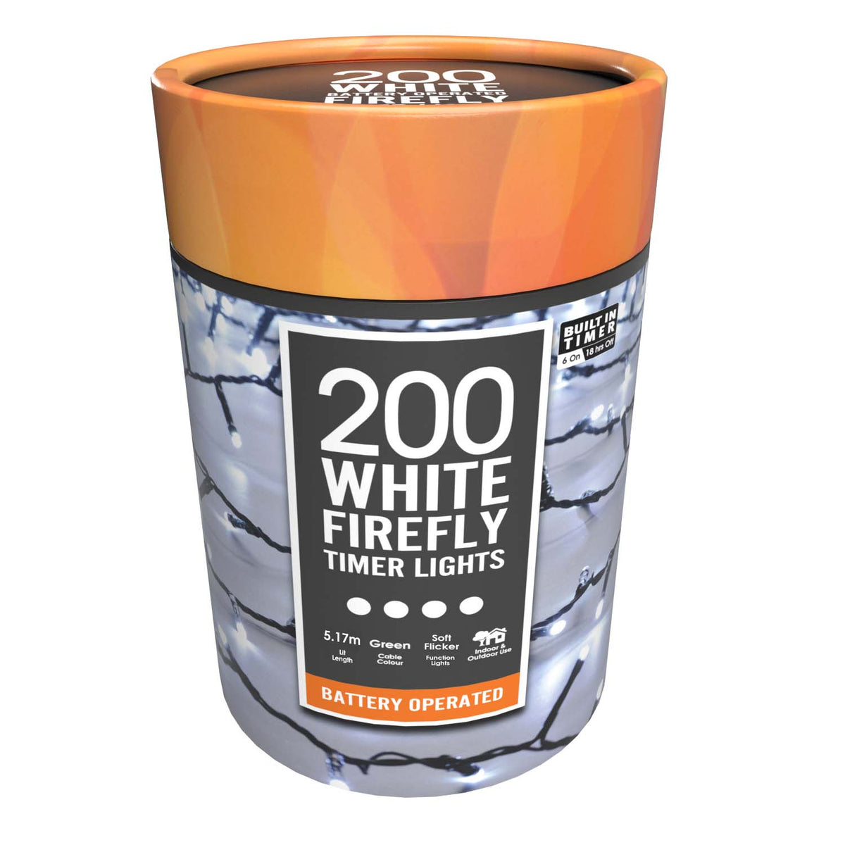 200 Firefly Traditional Ice White Battery Lights | Pines and Needles