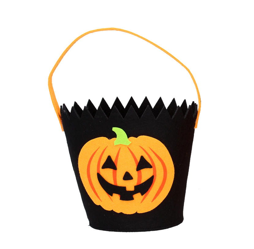 Gisela Graham Felt Halloween Pumpkin Bucket | Pines and Needles