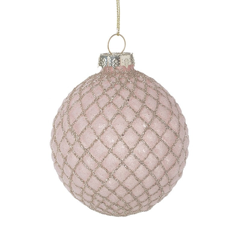 Pink Bauble with Gold Detail | Pines and Needles