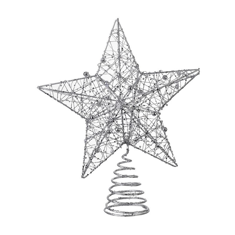 Silver Mesh Christmas Tree Star | Pines and Needles